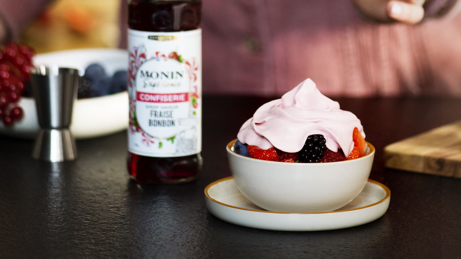 Chantilly fraise bonbon - Monin Expérience